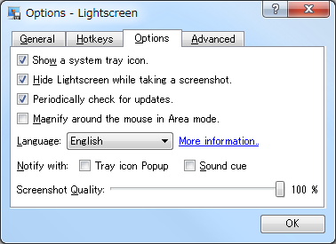 画面キャプチャ【Lightscreen Portable】: ポータブルアプリを使ってみて
